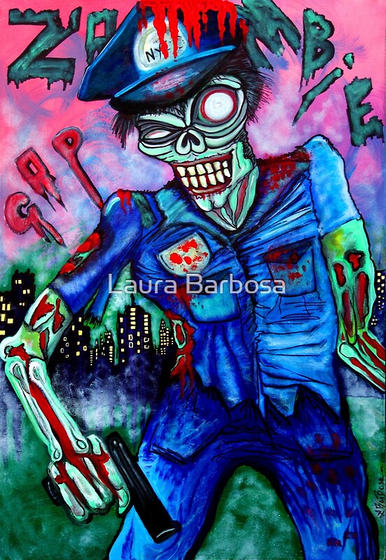 "Zombie Cop (Horror Comics, Zombies)" by Laura Barbosa | Redbubble