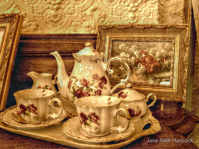 "Antique Porcelain Tea Set and Print in the Lambert Castle Gift Shop ...