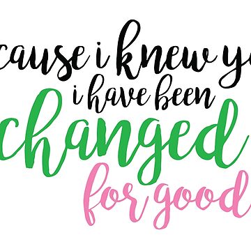 "I have been changed for good - Wicked" Poster for Sale by kendall ...