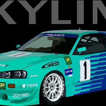 "Nissan Skyline R34 GT-R JGTC Race Car (BNR34) " Premium T-Shirt for ...