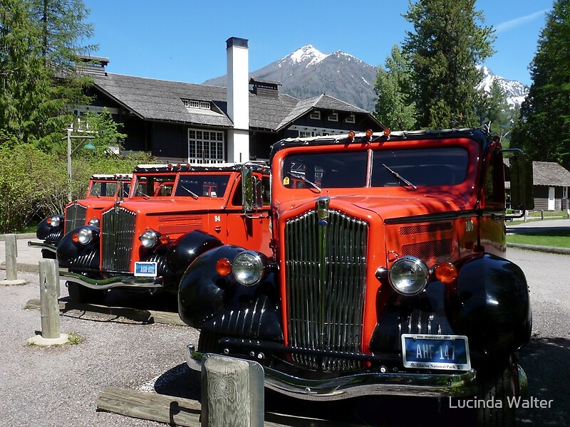 "Historic Red Jammers of Glacier National Park" by Lucinda Walter ...