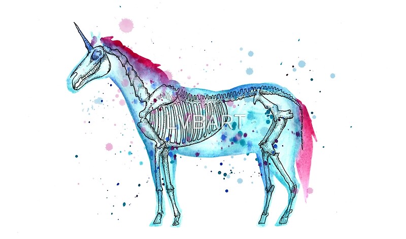 "Unicorn Skeleton" by LVBART | Redbubble