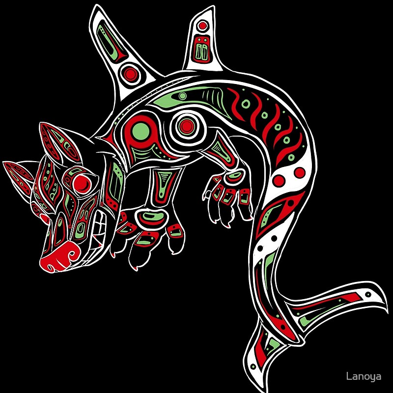 "Formline Wasgo Sea Monster-Inverted Colors" by Lanoya | Redbubble