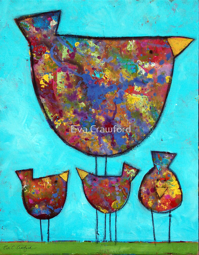 "4 Birds" by Eva Crawford | Redbubble