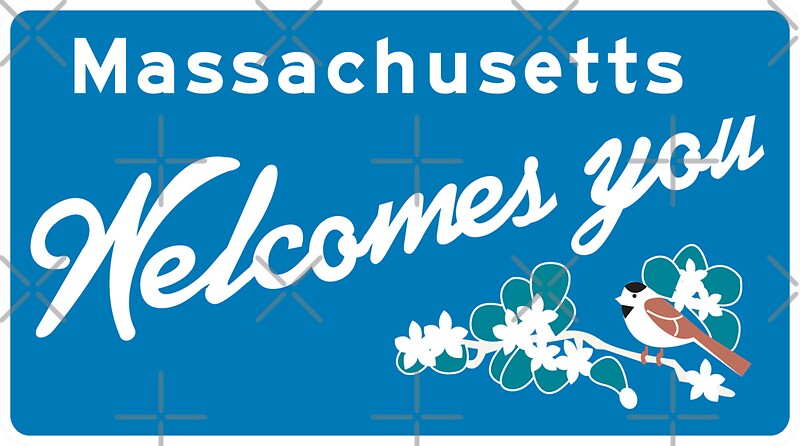 "Welcome to Massachusetts, Road Sign, USA " Stickers by worldofsigns ...