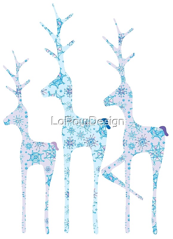 "Snowflake Reindeer" by LoPowDesign | Redbubble