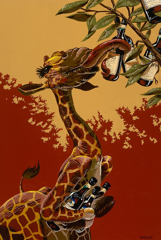 "Wine Giraffe" by darickmaasen | Redbubble