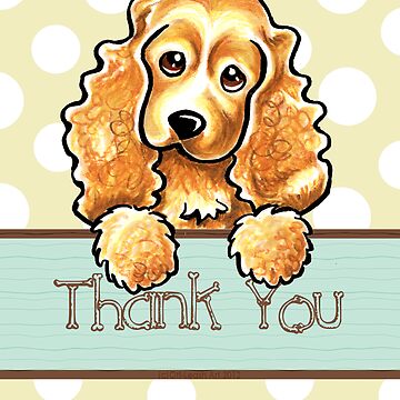 "Cocker Spaniel Polka Dots Thank You" Greeting Card for Sale by ...