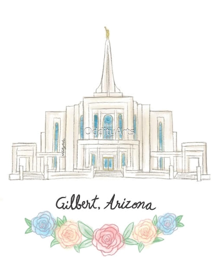 "Gilbert Arizona Temple Watercolor" by OddityArts | Redbubble