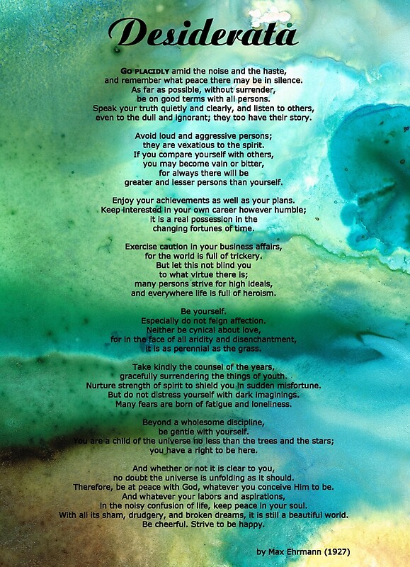 "Desiderata 2 - Words of Wisdom" by Sharon Cummings | Redbubble