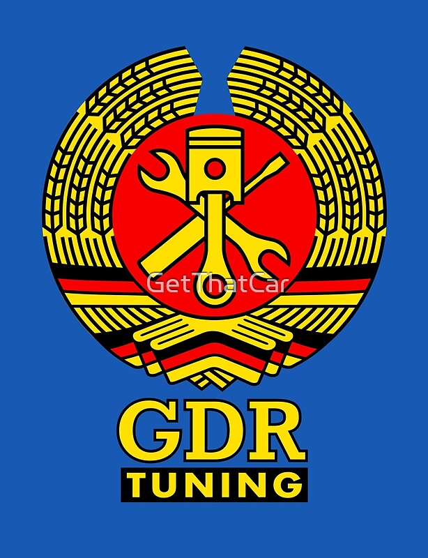 "GDR workshop tuning coat of arms (colored)" by VEB Ostladen | Redbubble