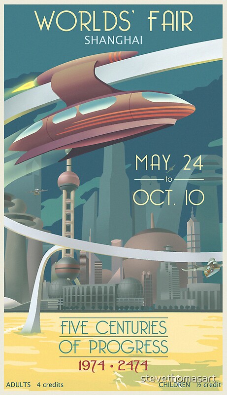 "Futuristic Earth Travel Poster" by stevethomasart | Redbubble