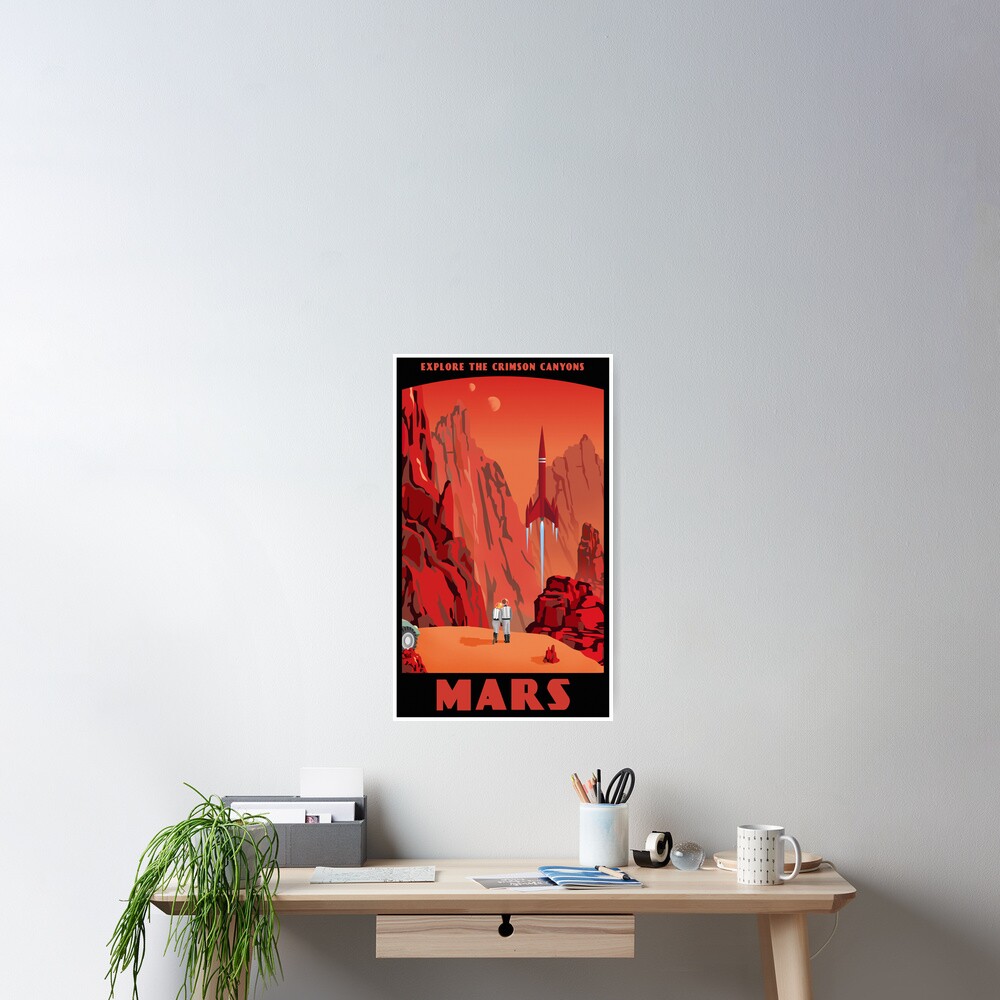 "Mars Travel Poster" Poster by stevethomasart | Redbubble