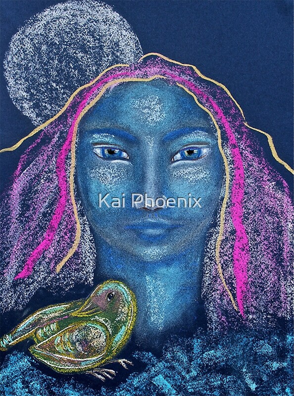 "Light Portrait-Blue Bird Girl" by Kai Phoenix | Redbubble