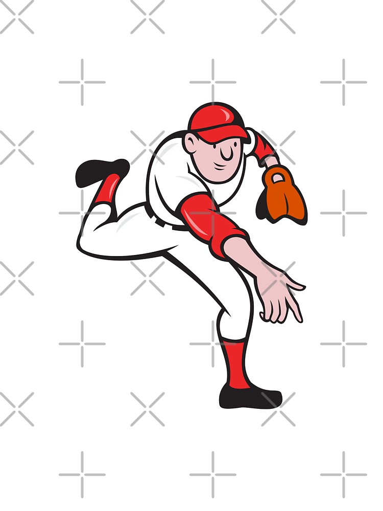 "Baseball Player Pitcher Throwing Cartoon" by patrimonio | Redbubble