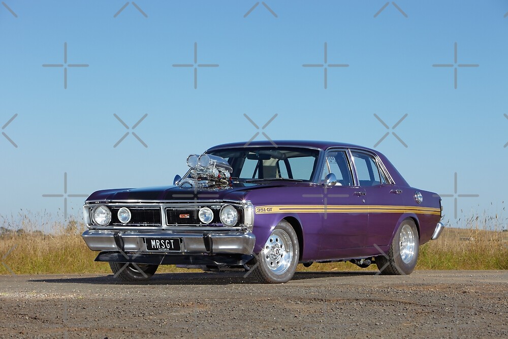 "Supercharged 1970 Wild Violet Ford Falcon XY" by John Jovic | Redbubble
