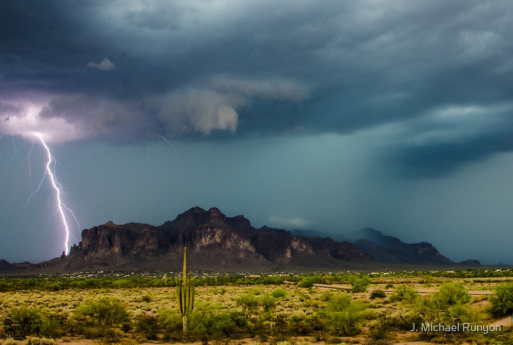 "Superstition Mountain Thunderstorm" by J. Michael Runyon | Redbubble
