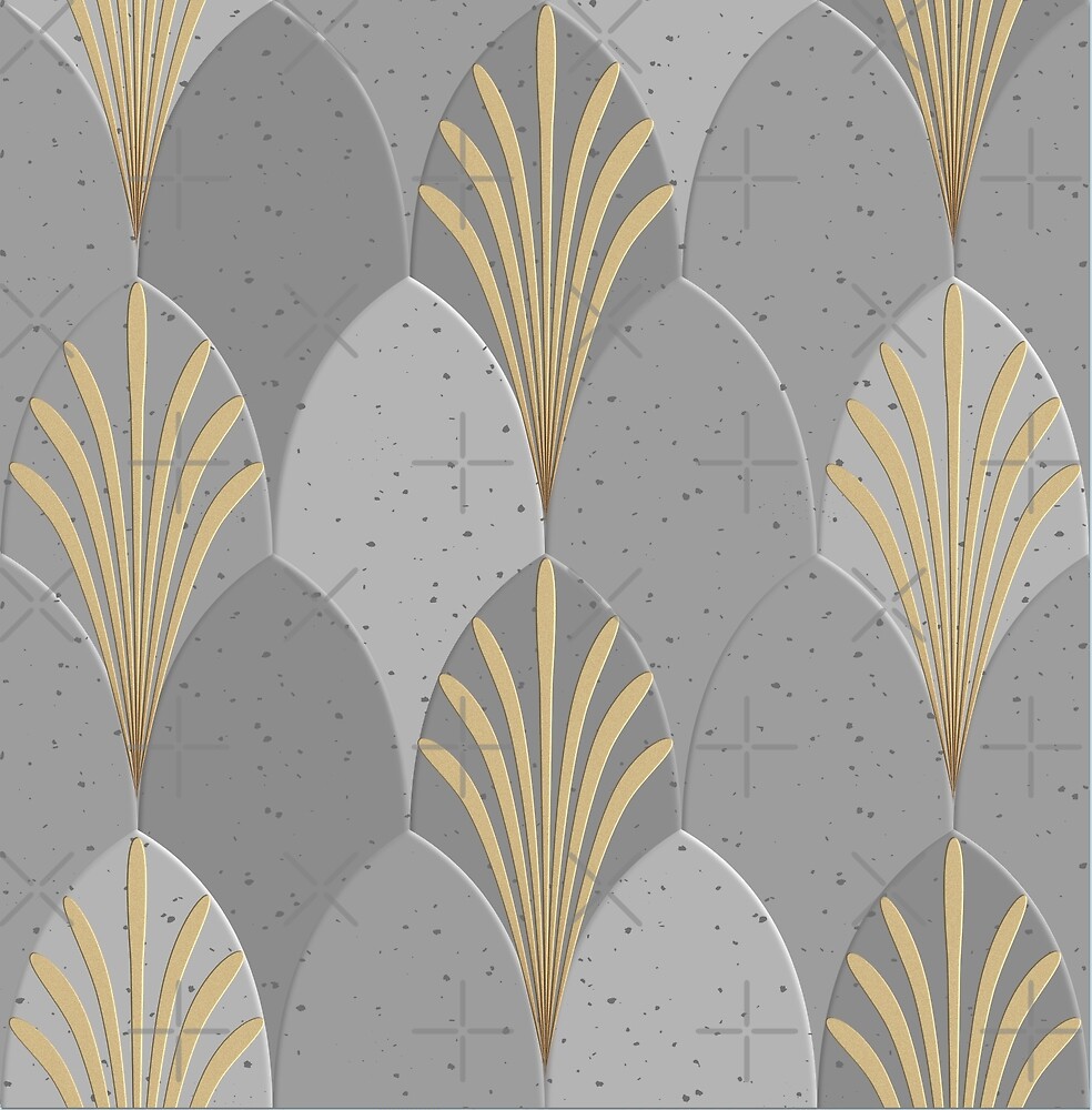 "Gray and gold seamless pattern in art Deco style." by NLobes | Redbubble
