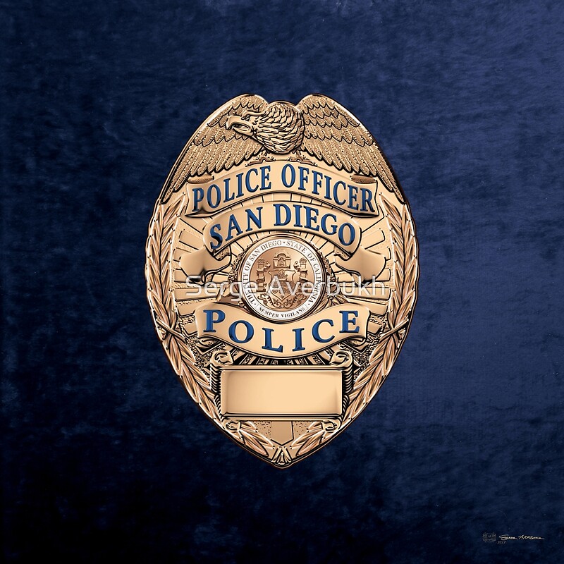 "San Diego Police Department - SDPD Officer Badge over Blue Velvet" by ...
