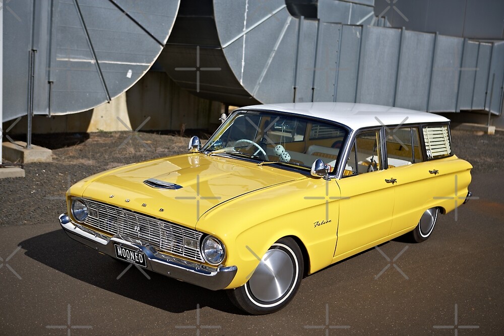 "Yellow Ford Falcon XK Wagon" by John Jovic | Redbubble