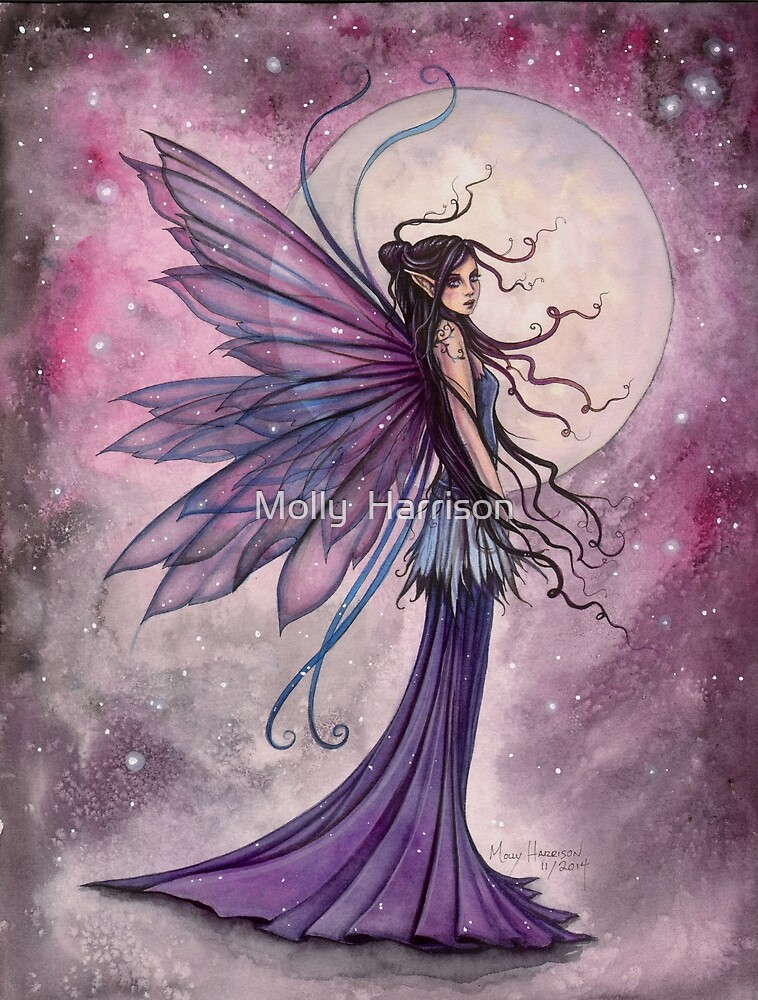 "Starlit Amethyst Celestial Fairy Fantasy Art by Molly Harrison" by ...