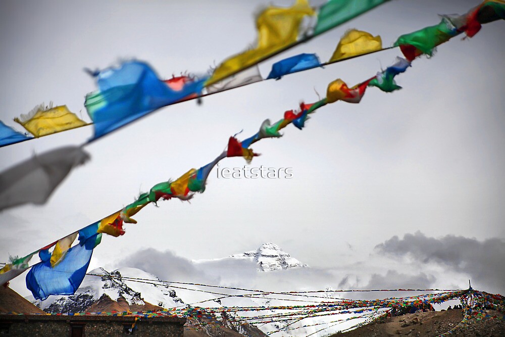 "Mount Everest and Prayer flags at Base Camp in Tibet" by ieatstars ...