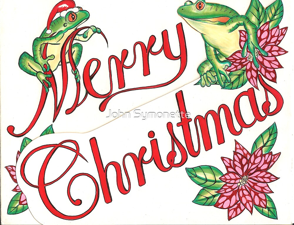"Christmas Frogs Drawing" by John Symonette | Redbubble