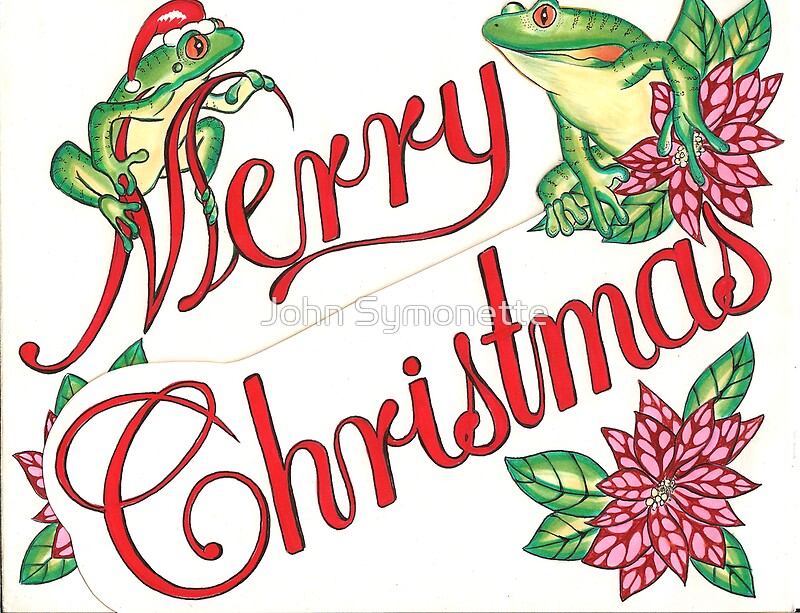 "Christmas Frogs Drawing" by John Symonette | Redbubble