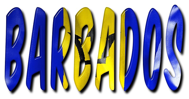 "Barbados Word With Flag Texture" by MarkUK97 | Redbubble