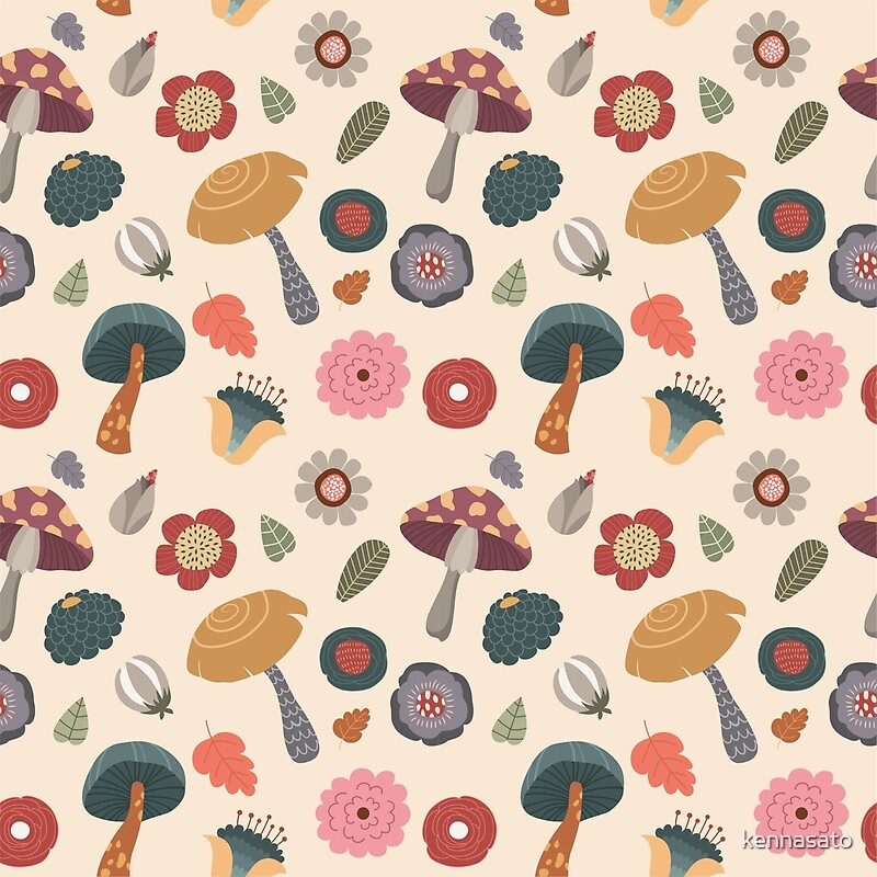 "Woodland Floral Seamless Pattern" by kennasato | Redbubble