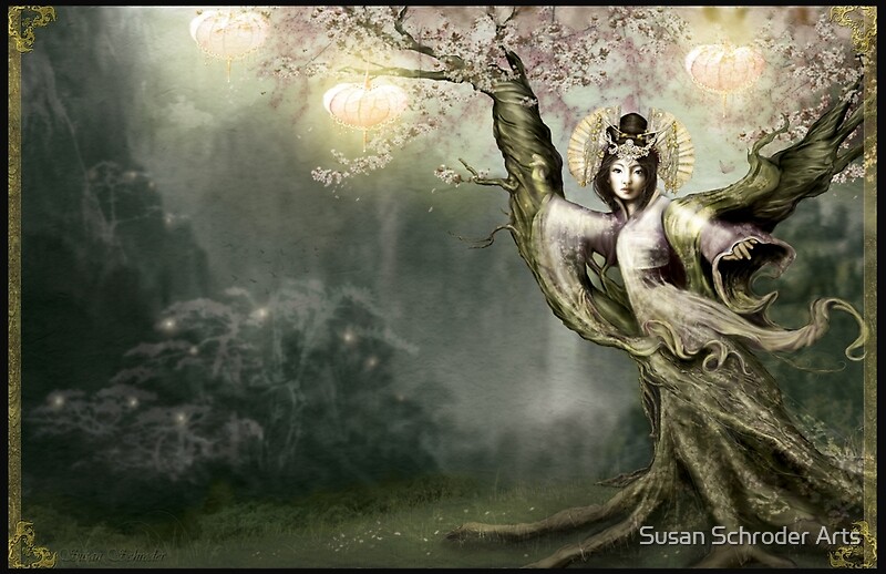 "Sakura Mythic Dryad" by Susan Schroder Arts | Redbubble