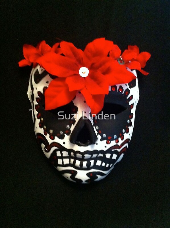 "Calavera, Day of the Dead, Sugar Skull Mask" by Suzi Linden | Redbubble