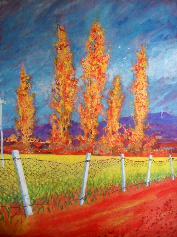 "The Poplars By The Yellow Field" by Richard Tuvey | Redbubble
