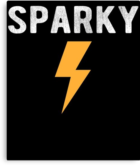 "Electrician Gift Funny Sparky Nickname Lightning Bolt" Canvas Print by ...