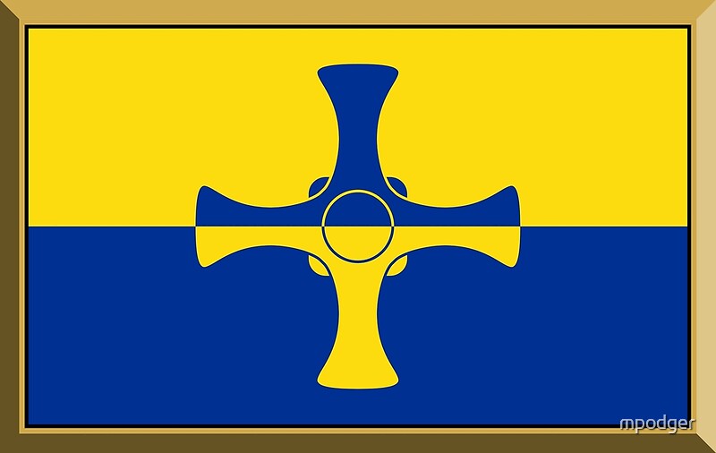 "County Durham Flag Gifts, Stickers & Products (GF)" by mpodger | Redbubble