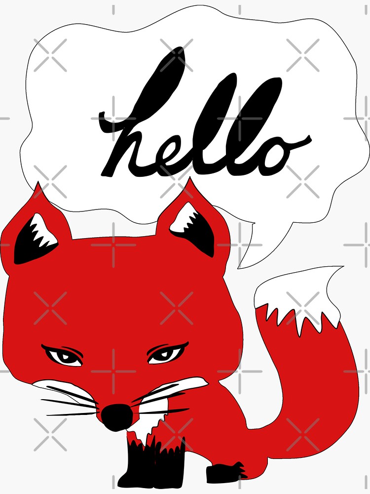 "The Fox Says Hello" Sticker by beththompsonart | Redbubble
