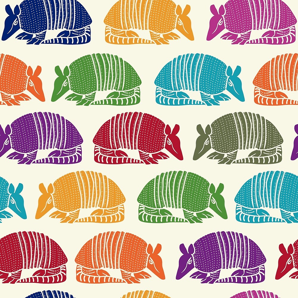"Armadillos Rainbow Colored Pattern" by awkwarddesignco | Redbubble