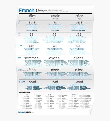 French Grammar: Posters | Redbubble