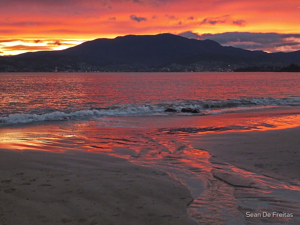 "Mt Wellington sunset from Howrah Beach, Tasmania, Australia" by PC1134 ...