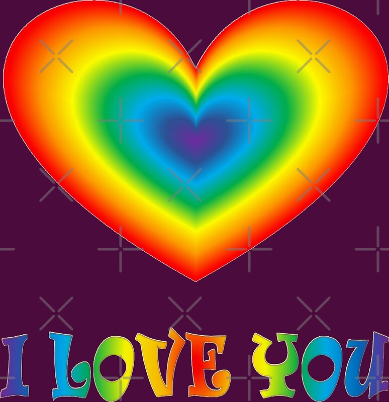 "I love you, shining rainbow heart" by helenkaiy | Redbubble