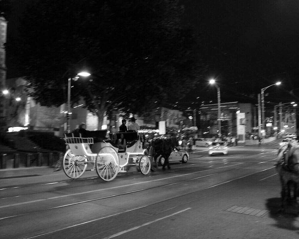 "Carriage Ride at Night " by Andrew Makowiecki | Redbubble
