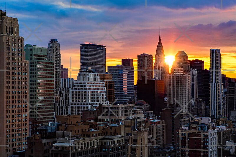 "Sunrise Over New York" by Janet Fikar | Redbubble