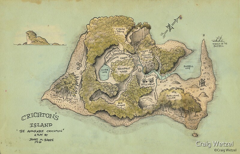 "Crichton's Island Map" by Craig Wetzel | Redbubble