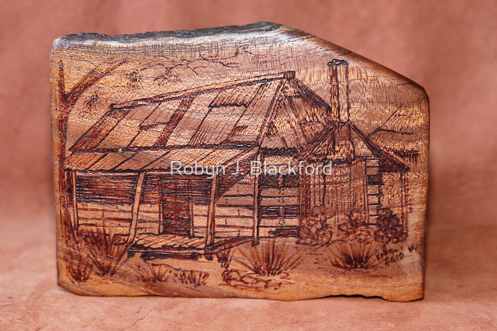 "Pyrography: Rustic Cabin" by Robyn J. Blackford | Redbubble