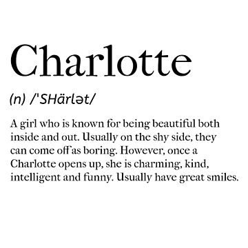 "Charlotte Definition" Sticker for Sale by tastifydesigns | Redbubble