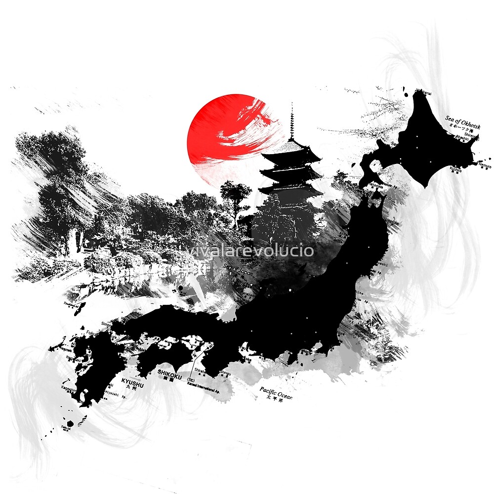 "Abstract Japan" by vivalarevolucio | Redbubble