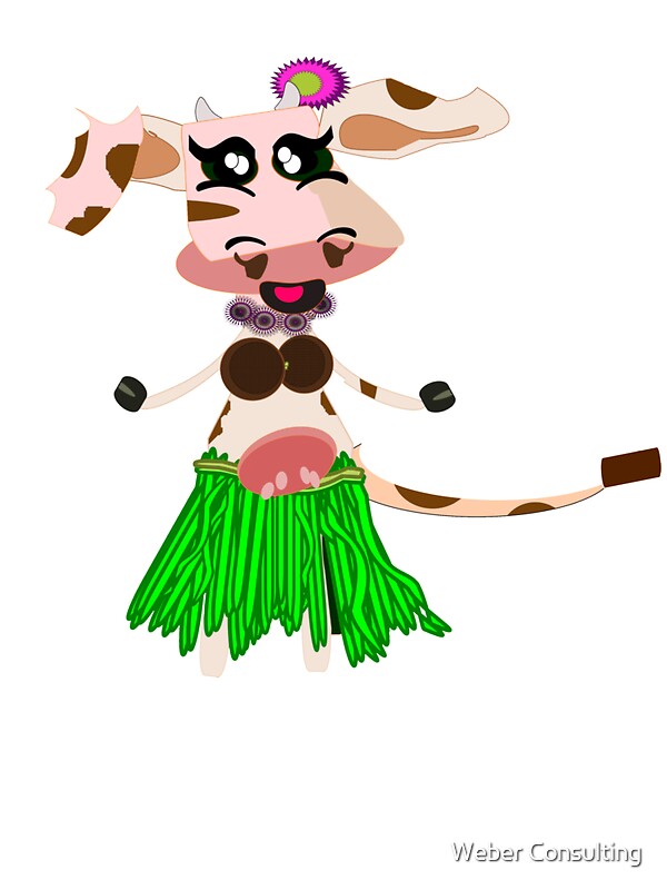 "Luna, the hula-hula moo-cow." by Weber Consulting | Redbubble