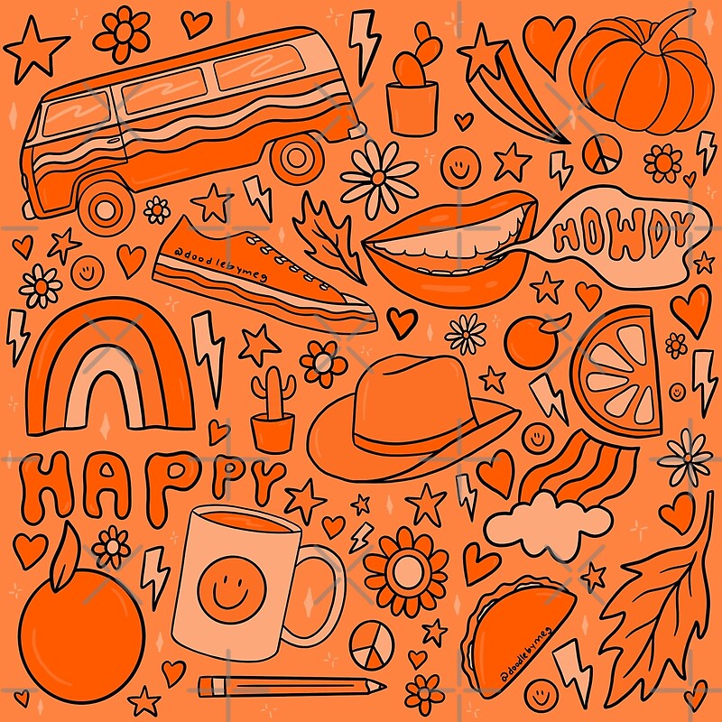 "Orange Print" by doodlebymeg | Redbubble