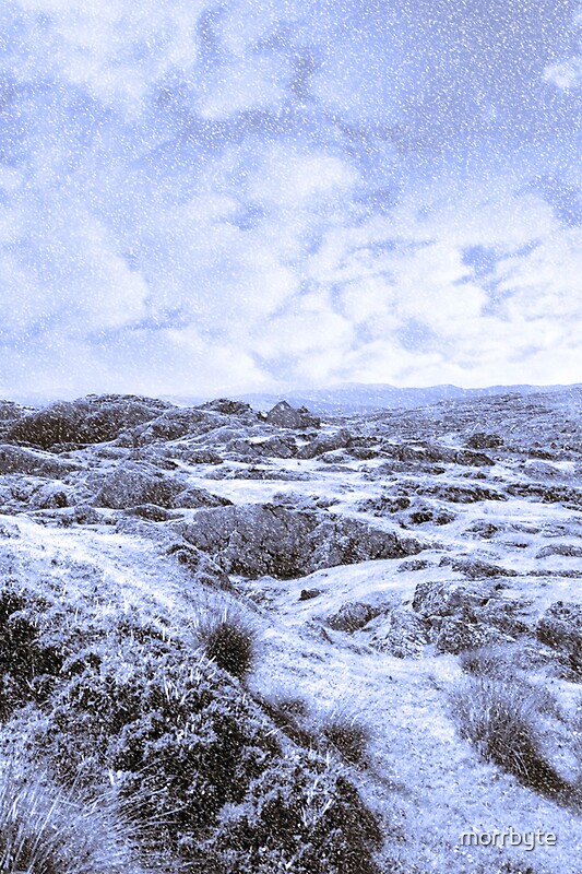 "ruin in irish winter christmas landscape" by morrbyte | Redbubble
