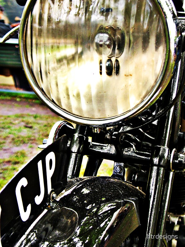 "Vintage motorcycle headlight and license plate" by htrdesigns | Redbubble